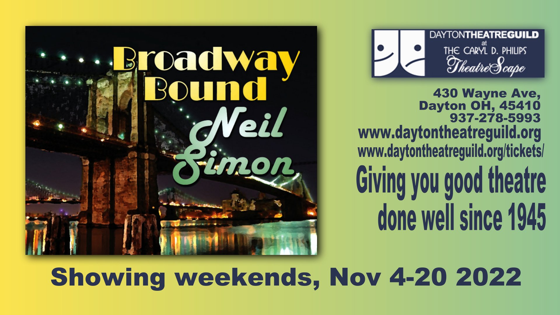 BROADWAY BOUND Runs Nov. 4-20 | Behind the Curtain Cincinnati