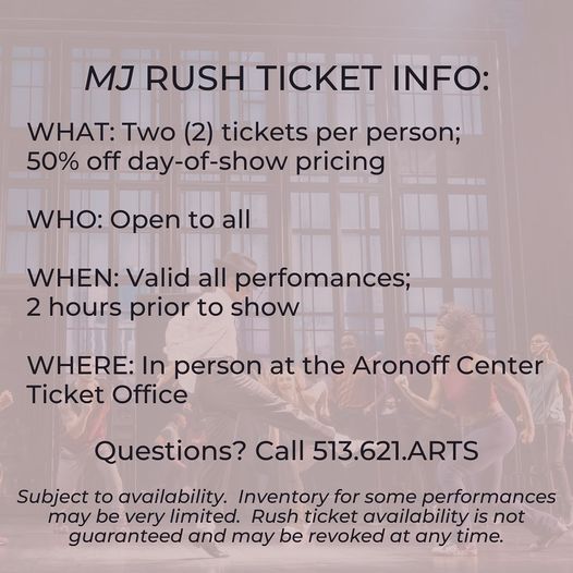 Rush Announced for MJ: The Musical at Broadway in Cincinnati | Behind ...